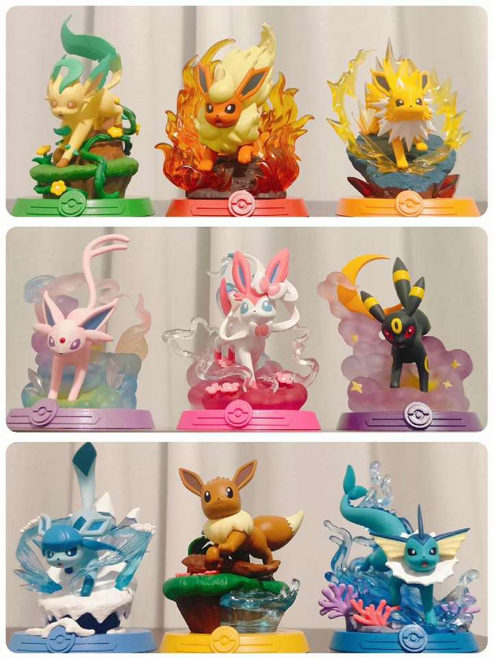 Pokmon Eevee Series Blind Box Anime Character PVC Handmade Table Model ...