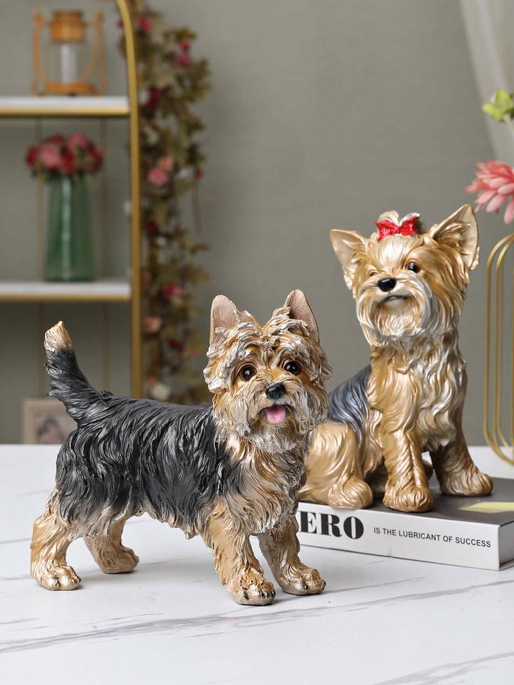 Wholesale Handmade Resin Yorkie Dog Figurine Cute Yorkshire Terrier ...