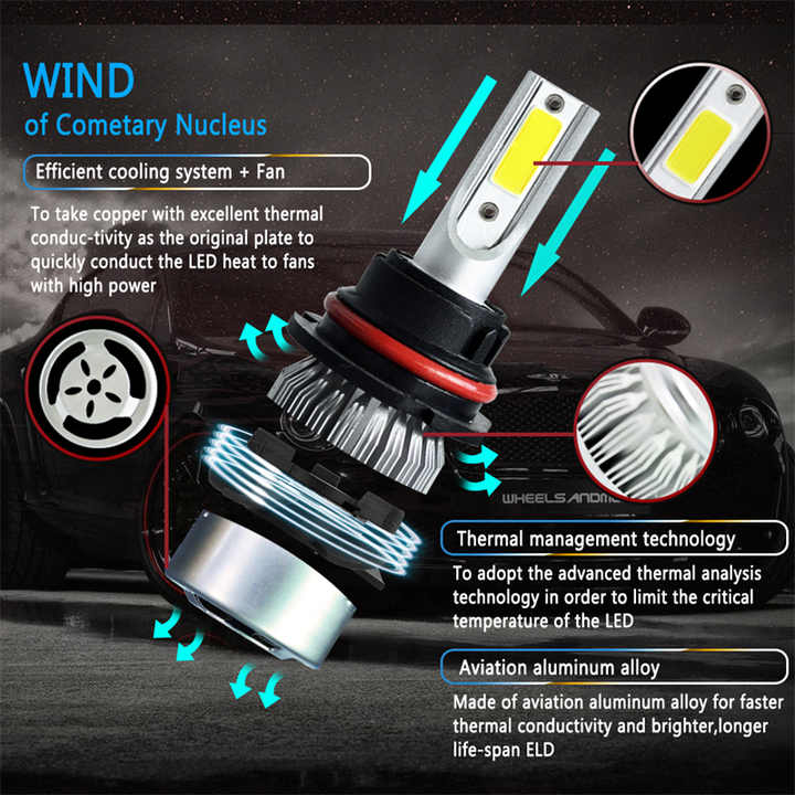 High-power Auto LED Headlights - 90000lm C6 Car Lights