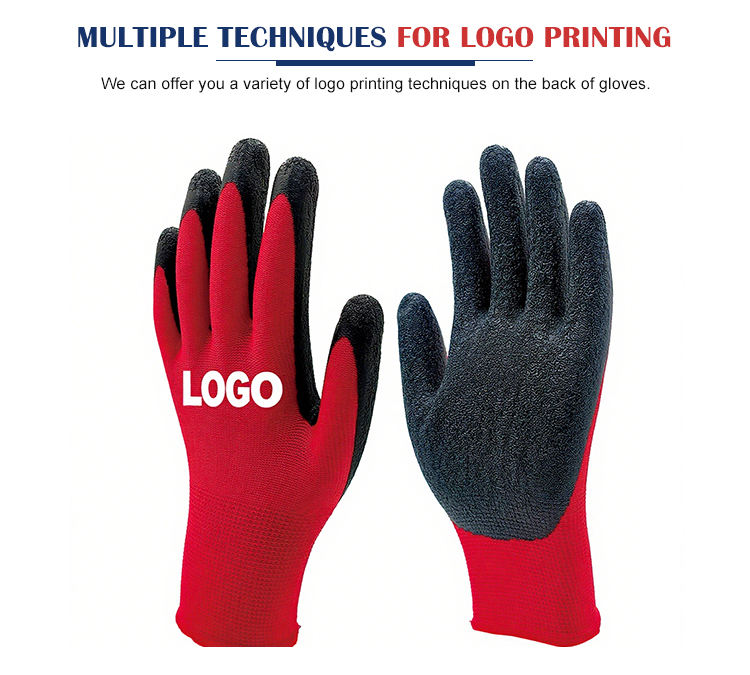 Crinkle Latex Coated Cut Resistant Gloves HPPE Fiber Base with ...