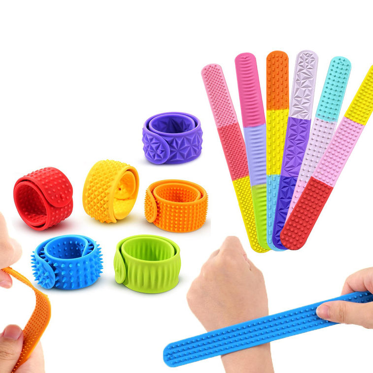 6pcs Set New Design Silicone Slap Bracelet Clapping Wrist Strap Stress ...