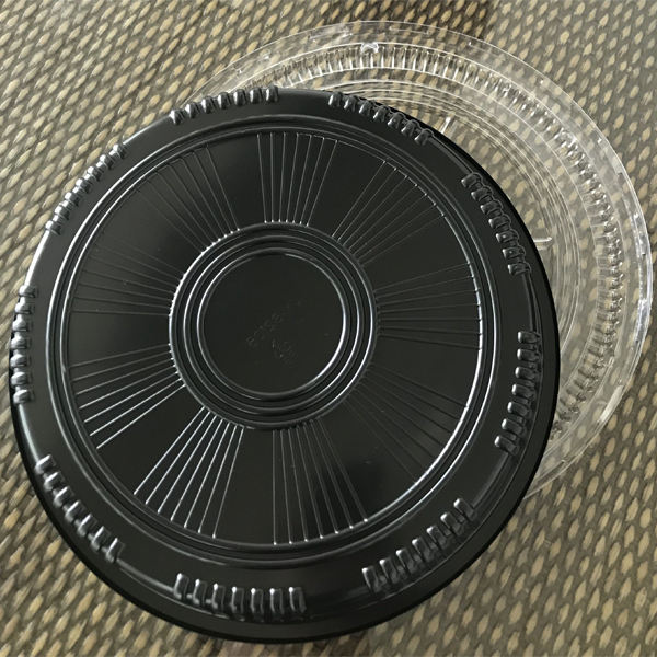 JY-82106 Black Round Embossing Disposable Sushi Food Packaging Plastic ...