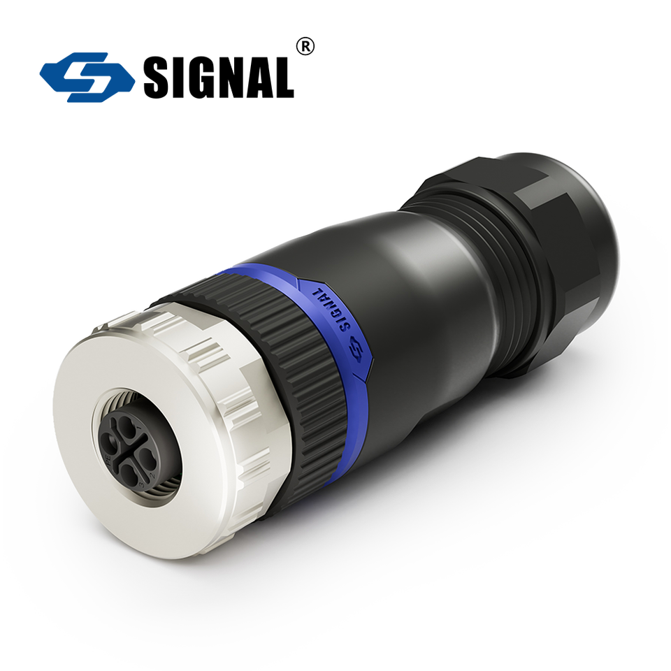 SIGNAL M12 S-Coding Aerospace Connector-Plastic Assembly Screw Lock ...