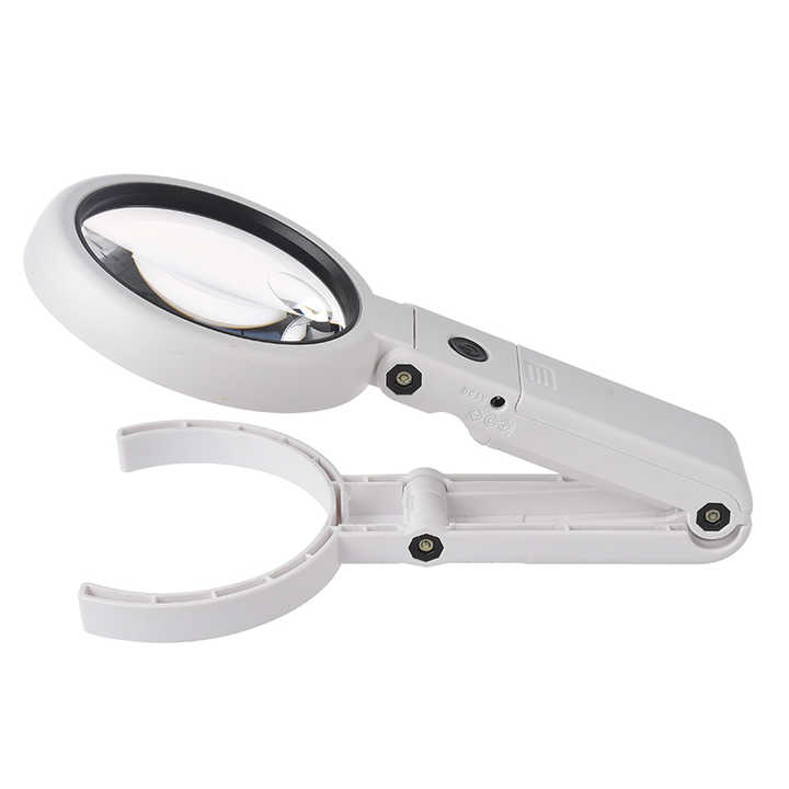 8 Led Dual-circuit Magnifying Glass 5x 11x Desktop Hand-held Folding ...