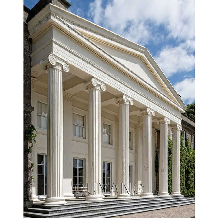 QUYANG Outdoor Decorative Circular Building Granite White Carrara ...