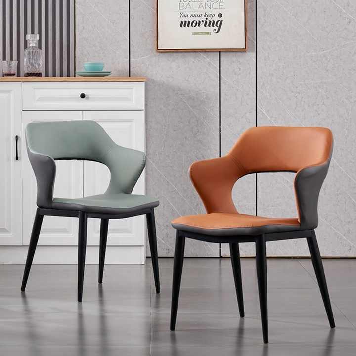 Wholesale Nordic Classical Leather Seat Metal Leg Chairs