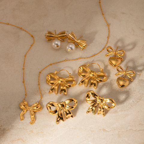 J&D New Trend Bow Design Series Rings Gold Jewelry