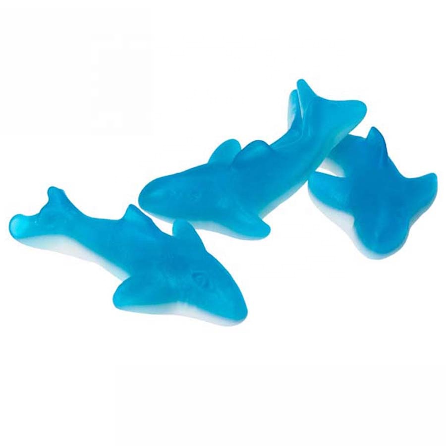caramelos de tiburón de goma azul deliciosos con sabores emocionantes ...