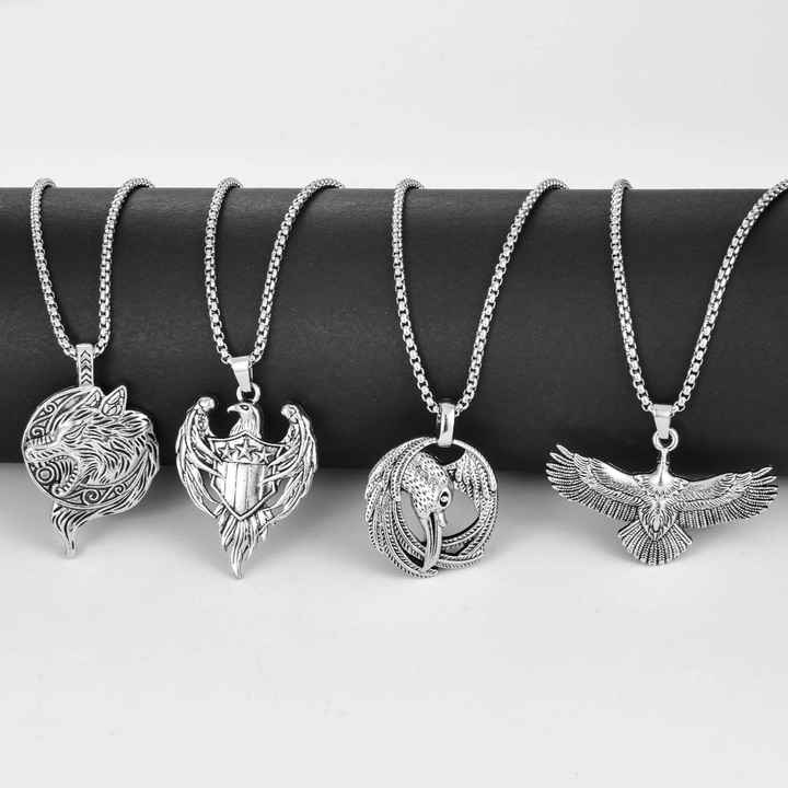 Wholesale Fashion Titanium Steel Eagle Wings Necklaces Men Domineering ...