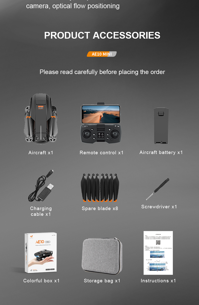 AE10 Drone - GPS WIFI Brushless Drone 8K HD Dual Camera Professional 8 ...