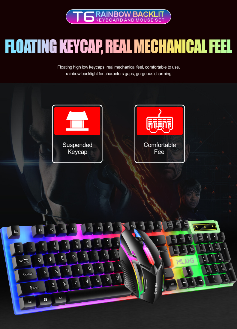 Manufacturer Wired Gaming Luminous Keyboard And Mouse Set For Office ...