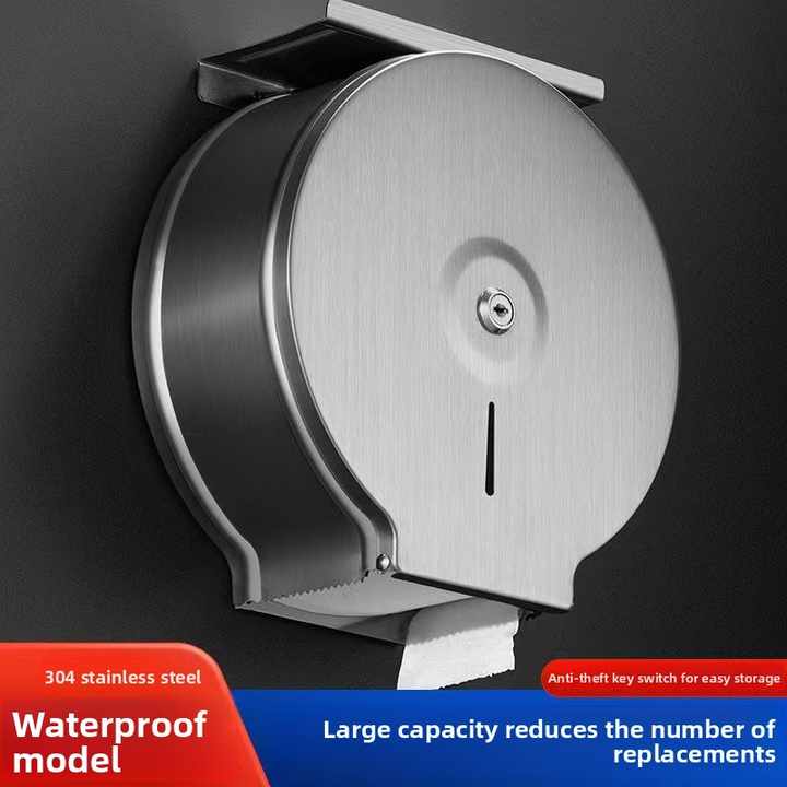 Wall-Mounted 304SUS Large Roll Paper Box Commercial Hotel Public Toilet ...