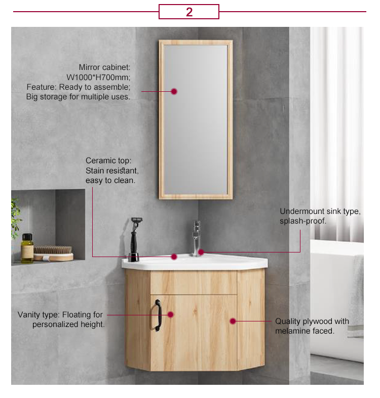 90 Degree Right Angle Bathroom Cabinet Space Saving Bathroom Vanity ...