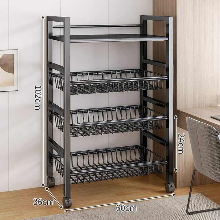 Kitchen Accessories and Tools Storage Rack 4-storey Kitchen Rack Steel ...