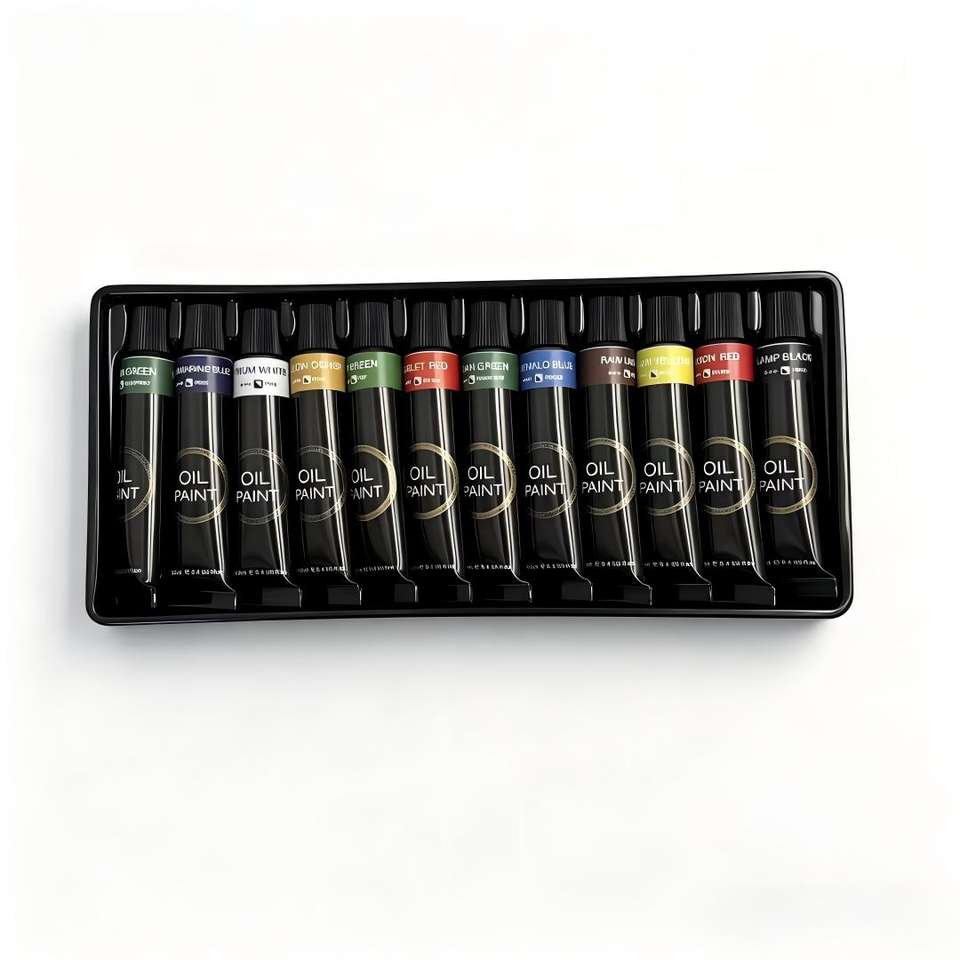 12 Colors 12ml Aluminum Tube Oil Paint Set, Professional Artist Grade ...