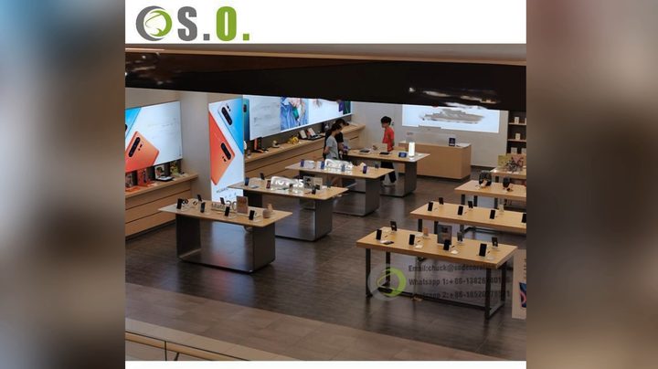Modern Mobile Phone Shop Interior Design Electronic Display Stand Table ...