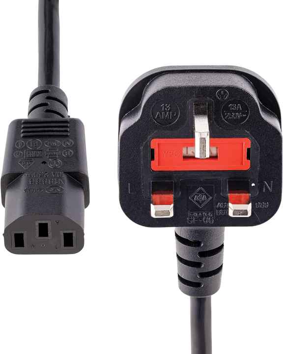 6ft UK Computer Power Cable 18AWG BS 1363 to C13 10A 250V UK Power Cord ...