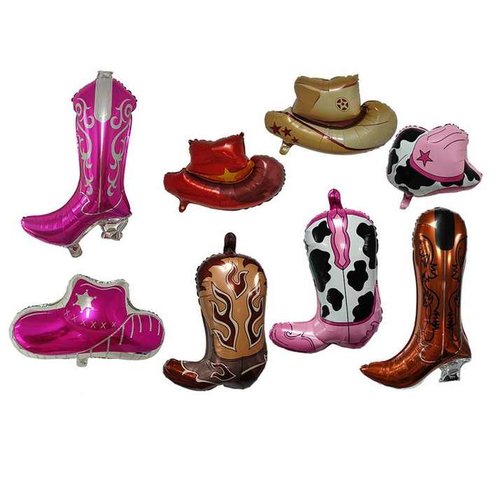 Western Themed Cowboy Hat Boot Balloons Large Cowgirl Wild West Disco ...