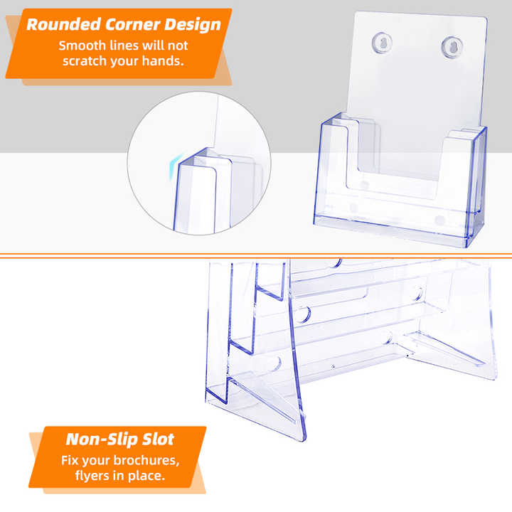 Acrylic Brochure Holder Leaflet Stand A5 Size Flyer Dispenser