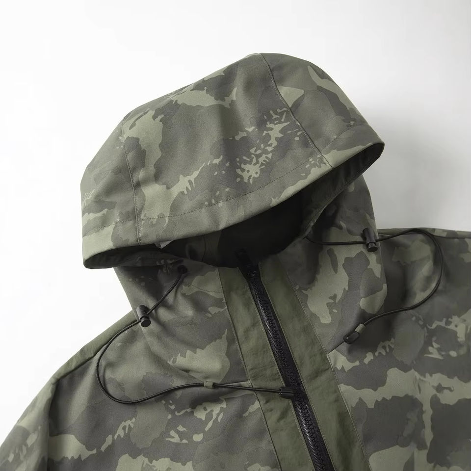 Unisex Loose Design Camouflaged Pullover Hoodies with Quarter Zip-up ...