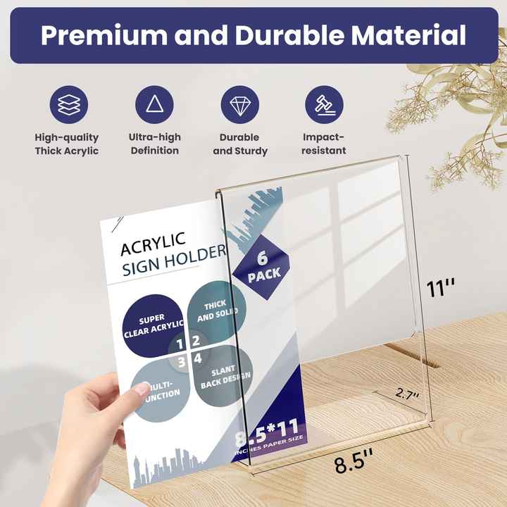 Custom Horizontal Type L Shaped Acrylic Sign Holders
