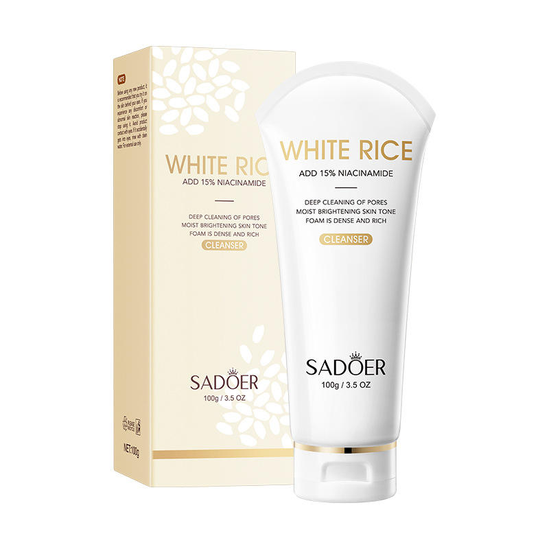 For Sadoer Organic White Rice Nicotinamide Facial Cleanser Gentle ...
