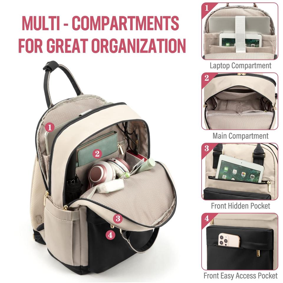 Laptop Backpack 15.6 Inch Laptop Bag Waterproof Backpacks Teacher Nurse ...