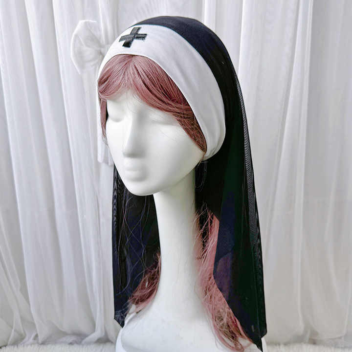 Superior Quality Gothic Nun Style Women's Costume Headscarf Gothic ...