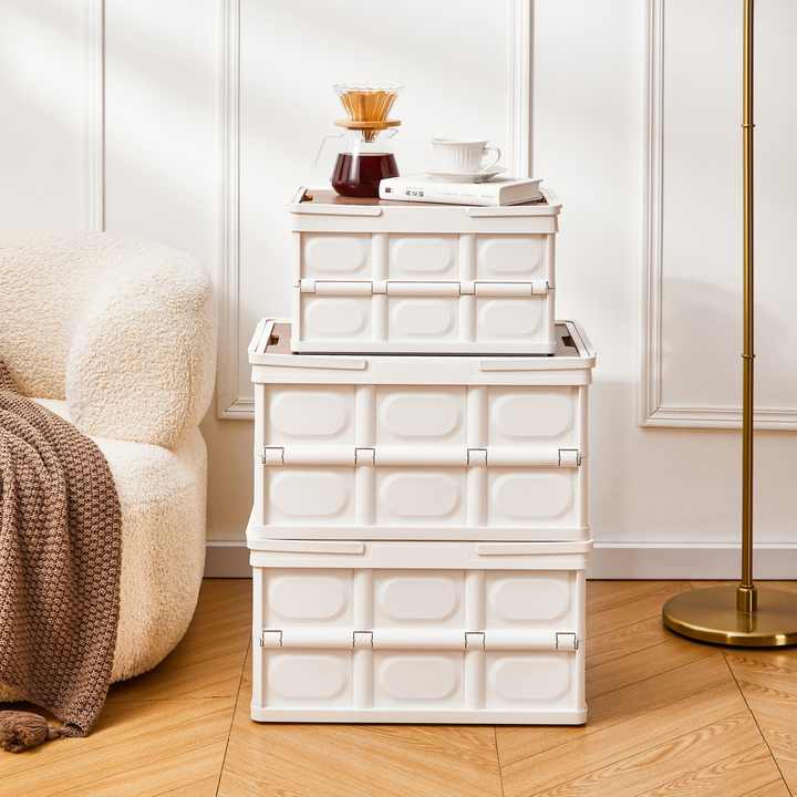 High Quality Car Trunk Foldable Storage Container Plastic Bin White ...