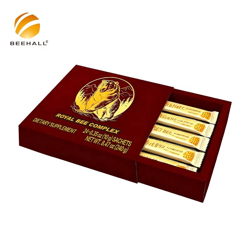 BEEHALL Custom Royal Jelly Honey Individual Packets with Ginseng Maca ...