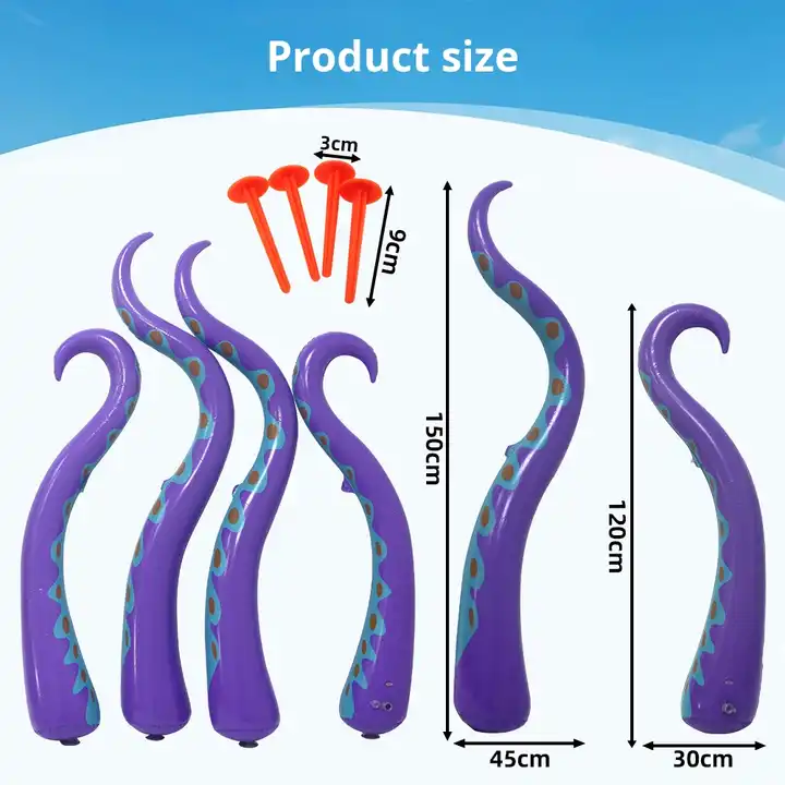 PVC Inflatable Purple Octopus Tentacles for Halloween Party Outdoor ...