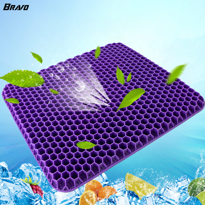 Large & Thick TPE Gel Seat Cushion for Long Sitting Breathable Gel ...