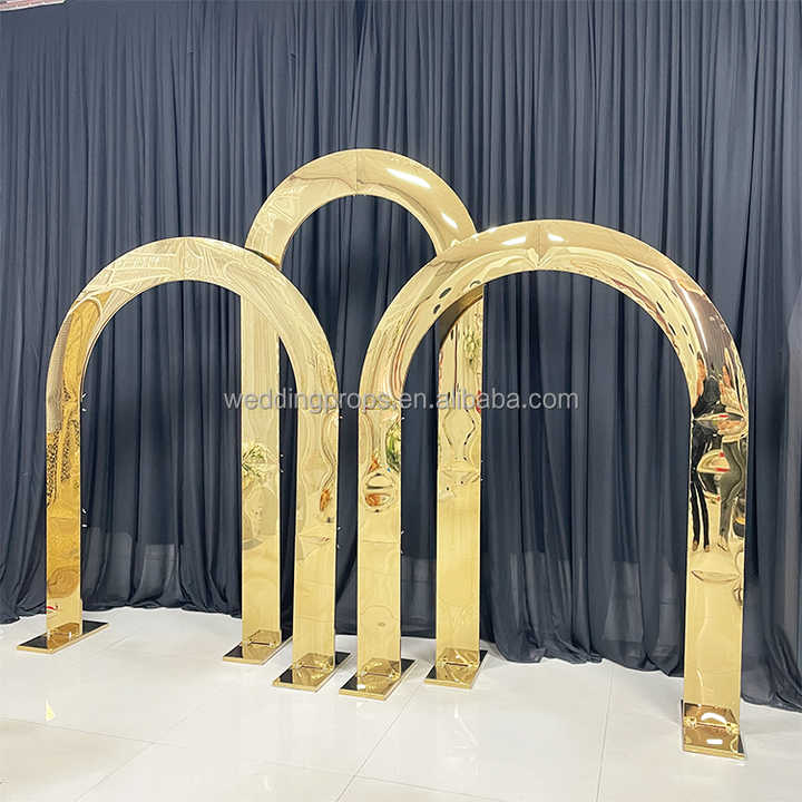 D-230 New Design Shiny Iron Metal Arch Background 3 Pieces Set Wedding ...