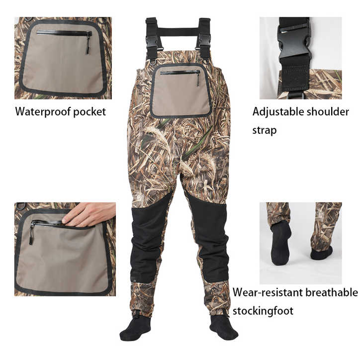 Chest Waders for Men with Boots Waterproof Fleece-Lined Insulated Wader ...