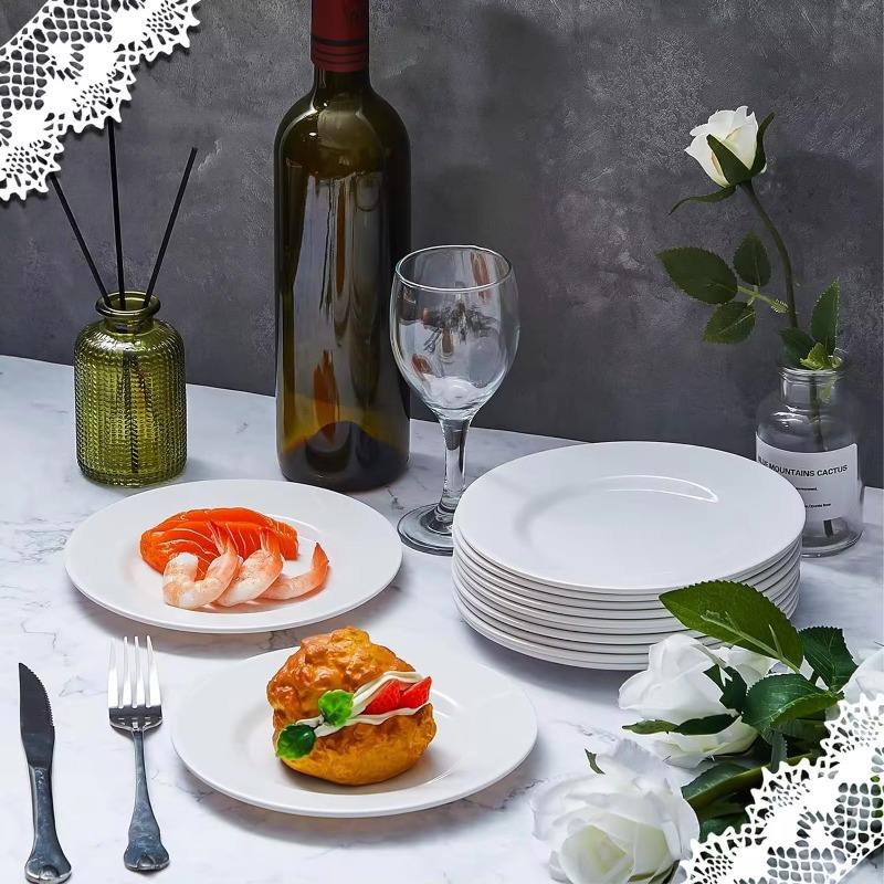 Melamine Dinnerware - Elegant White Plates for Restaurants