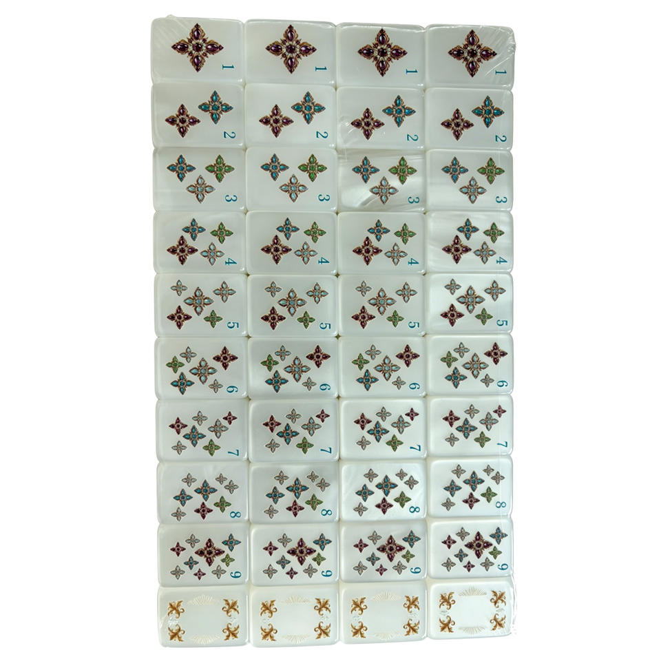 Luxury American Mahjong Tiles Set 166PCS White Mother of Pearl Style ...