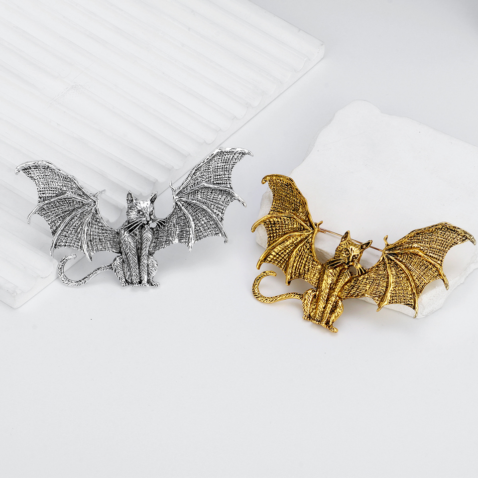 Bestselling Flying cat Bat cat Brooch Animal Halloween Accessory Brooch ...