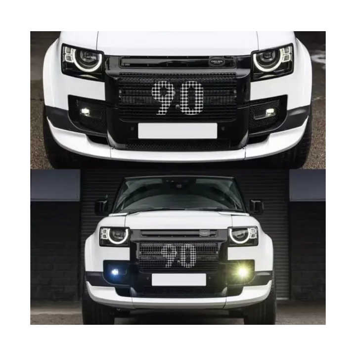 Gloss Black Front Center Honeycomb Grille for Land Rover Defender 2020-2025