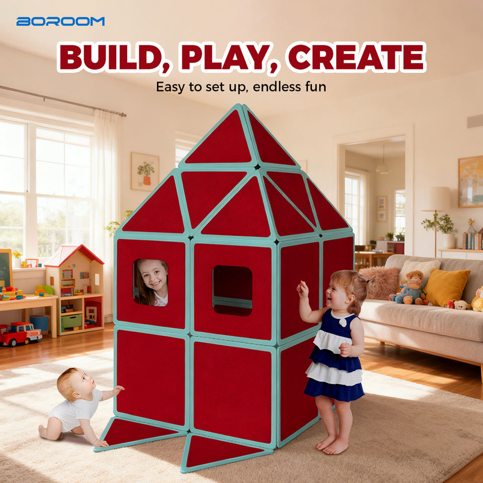 7 Panels Kit Magnetic Panel Playhouse Built-in Magnets Easily Snap ...