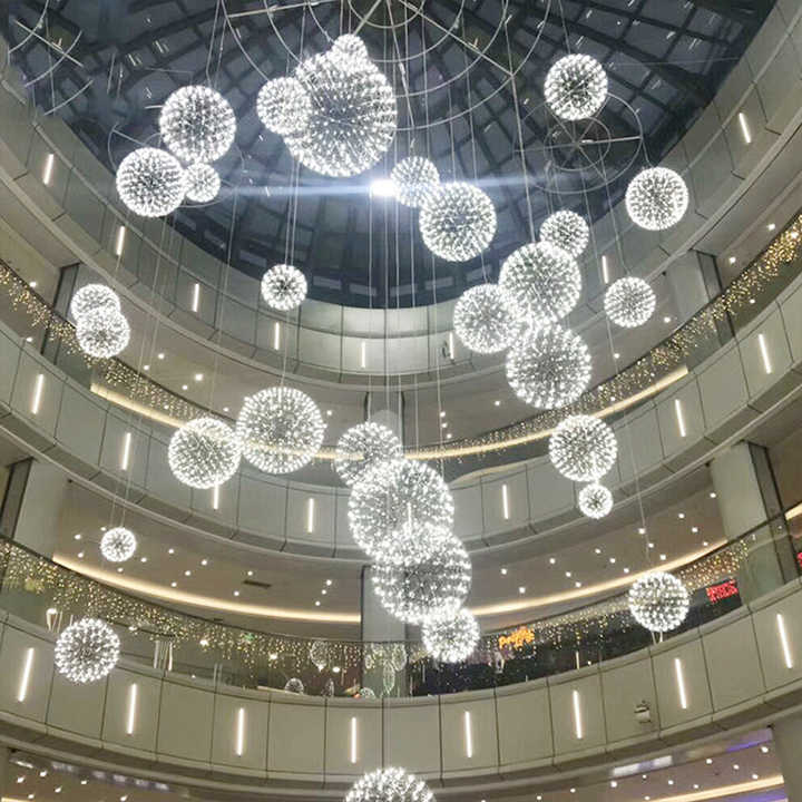 Indoor Decoration Stainless Steel Ball Light Hall Hotel Lobby Custom ...