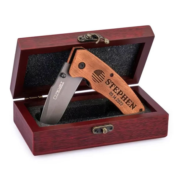 JUNJI Personalized Pocket Knife Groomsmen Gifts Custom Pocket Knife ...