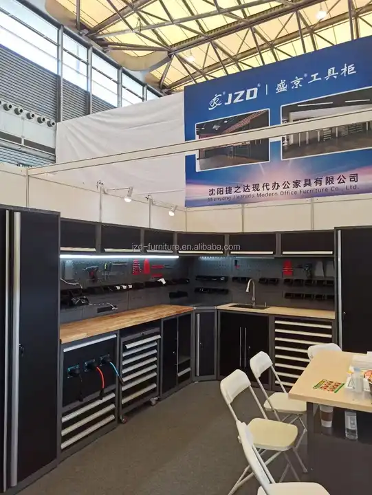 Corner Wall Modular Tool Cabinet System for Mechanic Garages