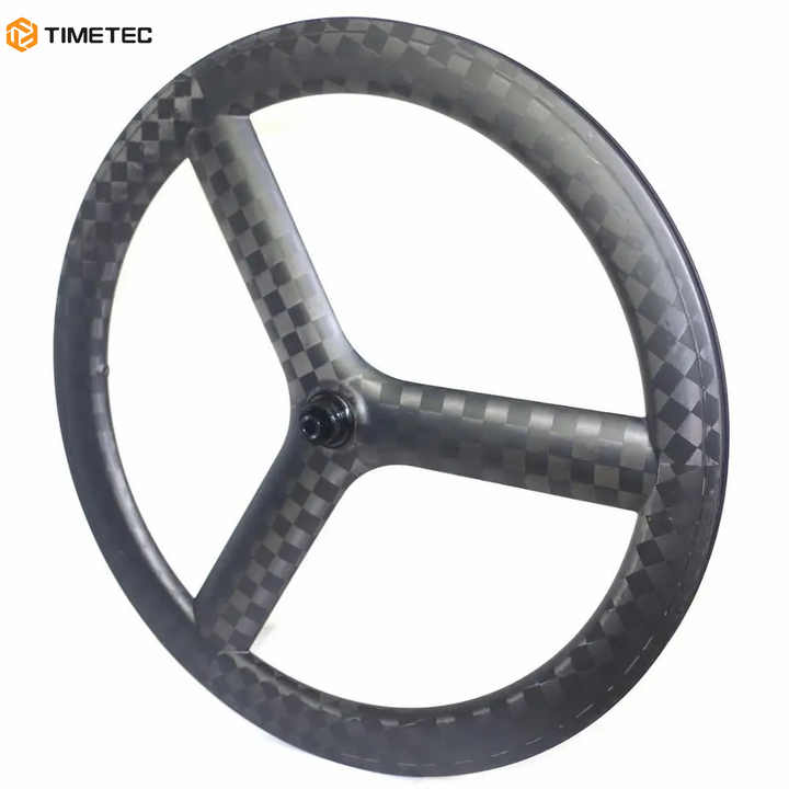 700C Tri Spoke Carbon Road Wheels Disc Brake Centerlock 6 Bolts 58MM ...