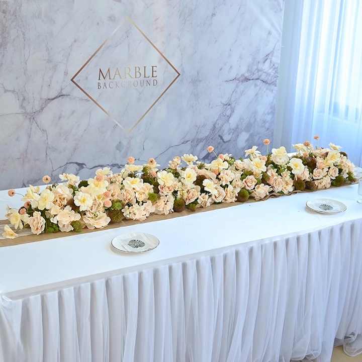 Factory Custom 2M Silk Flower Runner Vine Artificial Silk White Rose ...