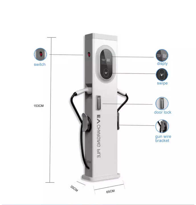 Double Gun Evse 22KW APP RFID WIFI 4G Type2 AC Charger