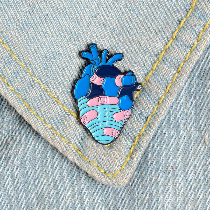 Medical Anatomical Heart Enamel Pins - Eco-Friendly Decor