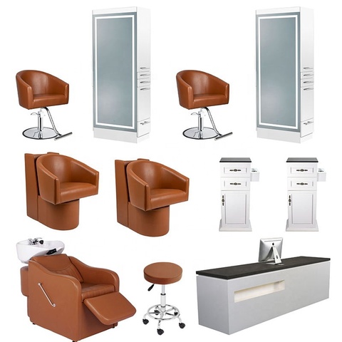 Whole Set Salon Furniture Hair Styling Chair And Mirror Station Salon ...