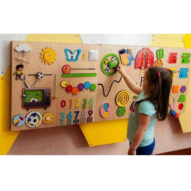 Sensory Wall Mounted Wooden Wall Panel Steam Educational Toys