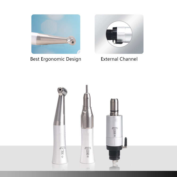 Dental Low Speed Handpiece Set Curved Straight Handpiece + Drive Motor ...