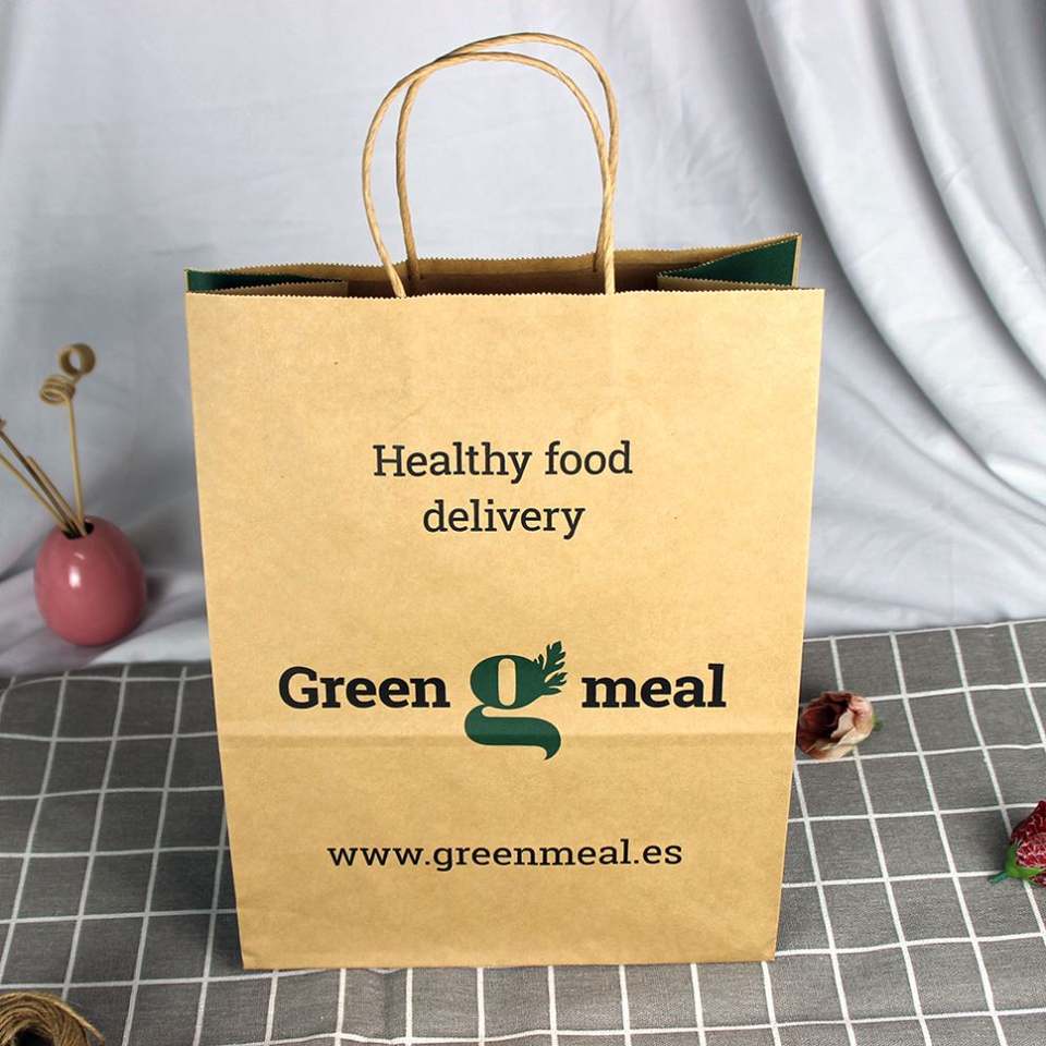 Custom logo Branded Shopping Gift Fast Food Take Away Packing Kraft ...